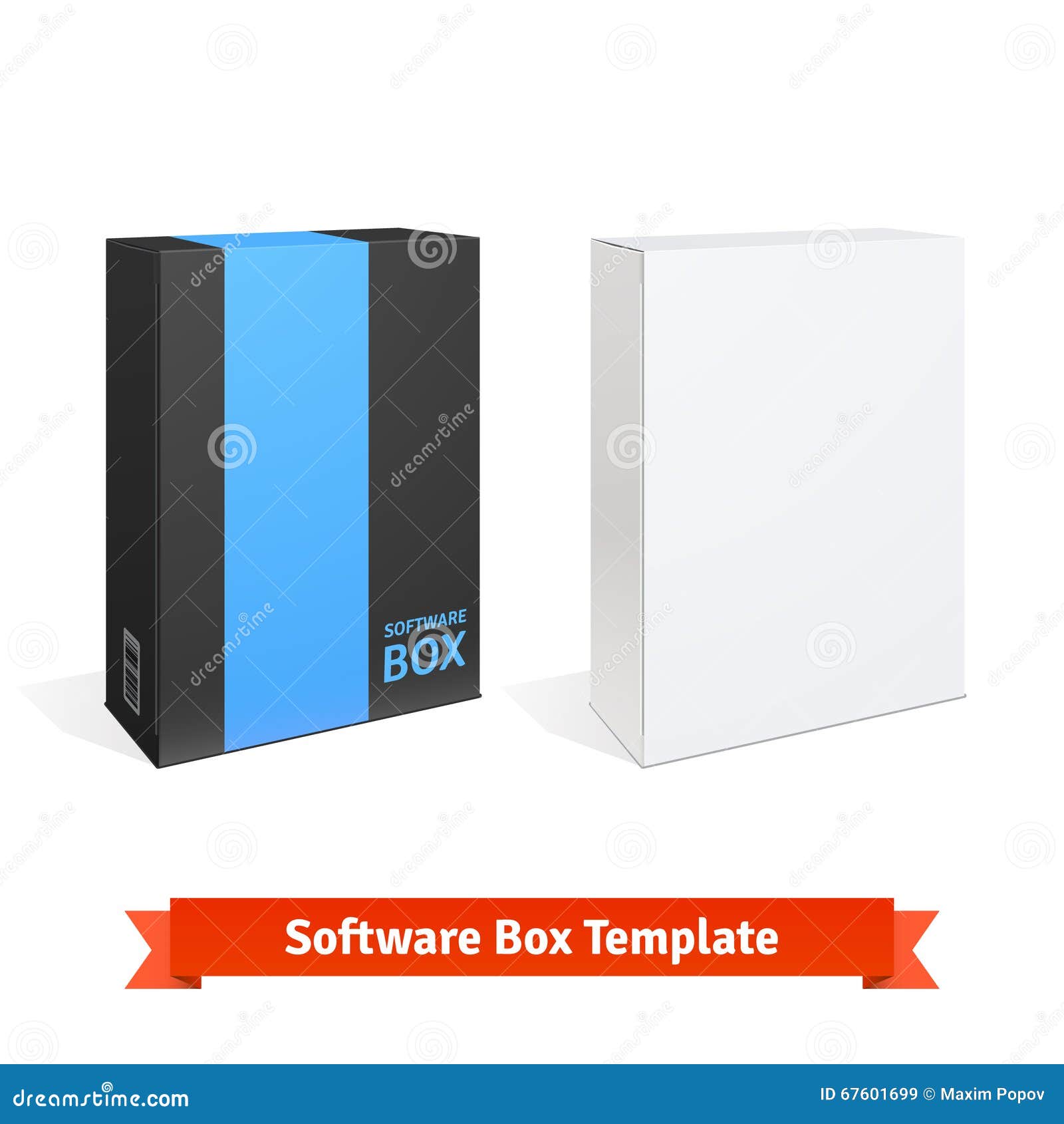 White Cardboard Software Box Stock Vector - Illustration of package ...