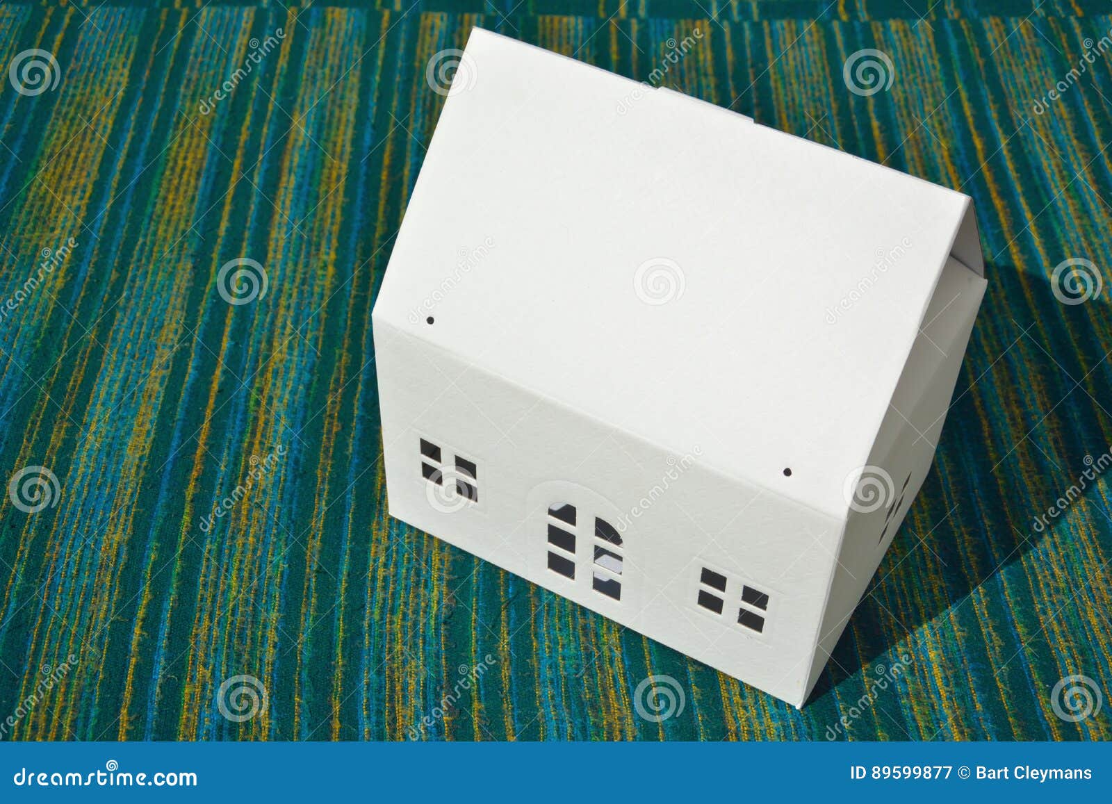 White Cardbox House with Door and Two Windows Stock Image - Image of ...