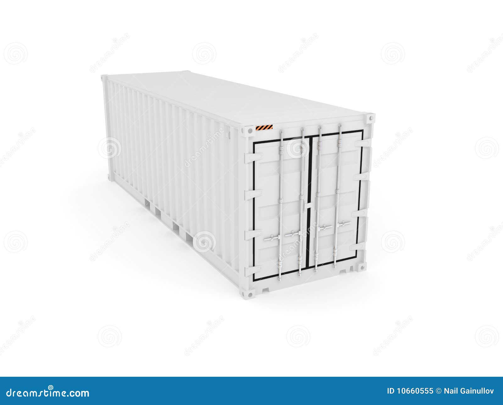 White Cargo Sea Container on White Back Stock Illustration ...