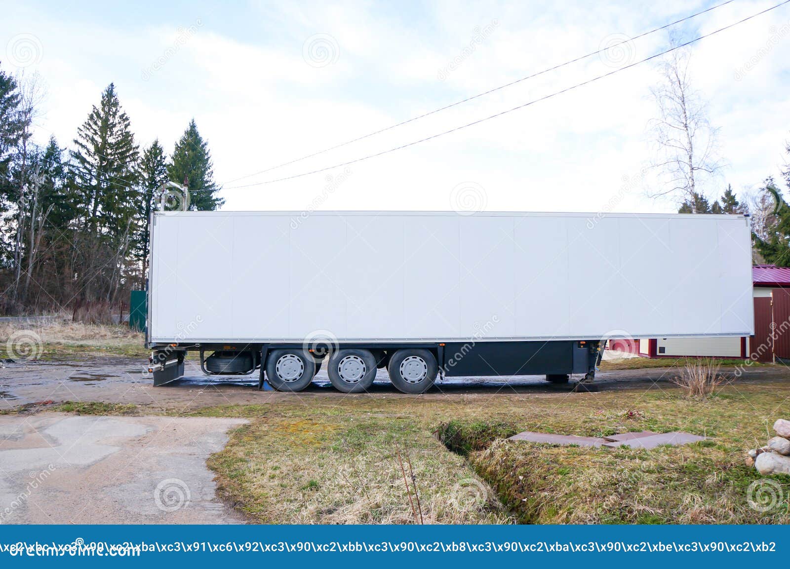 White cargo trailer stock image. Image of vehicle, trucking - 179759767