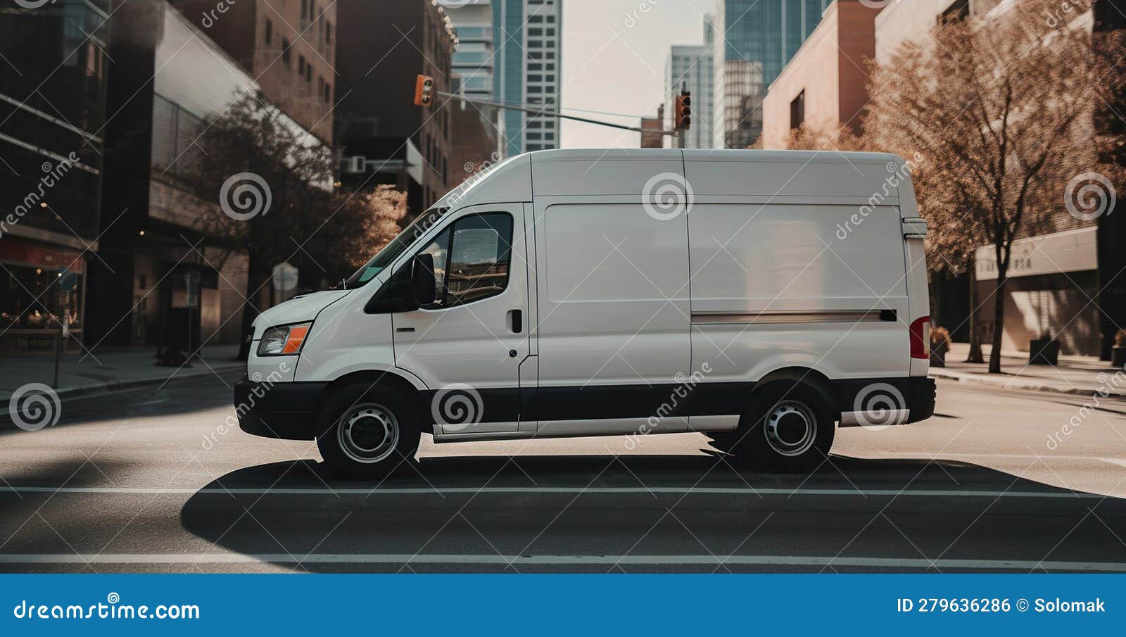 White Cargo Van. Generative AI Stock Illustration - Illustration of ...
