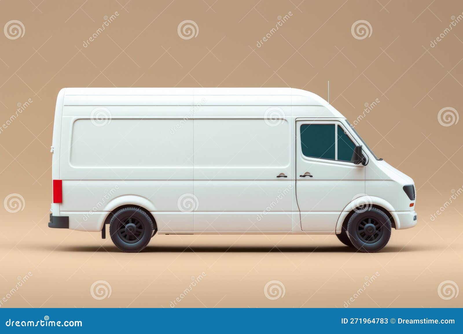 White Cargo Van. Isolated on Solid Color Studio Background. Side View ...