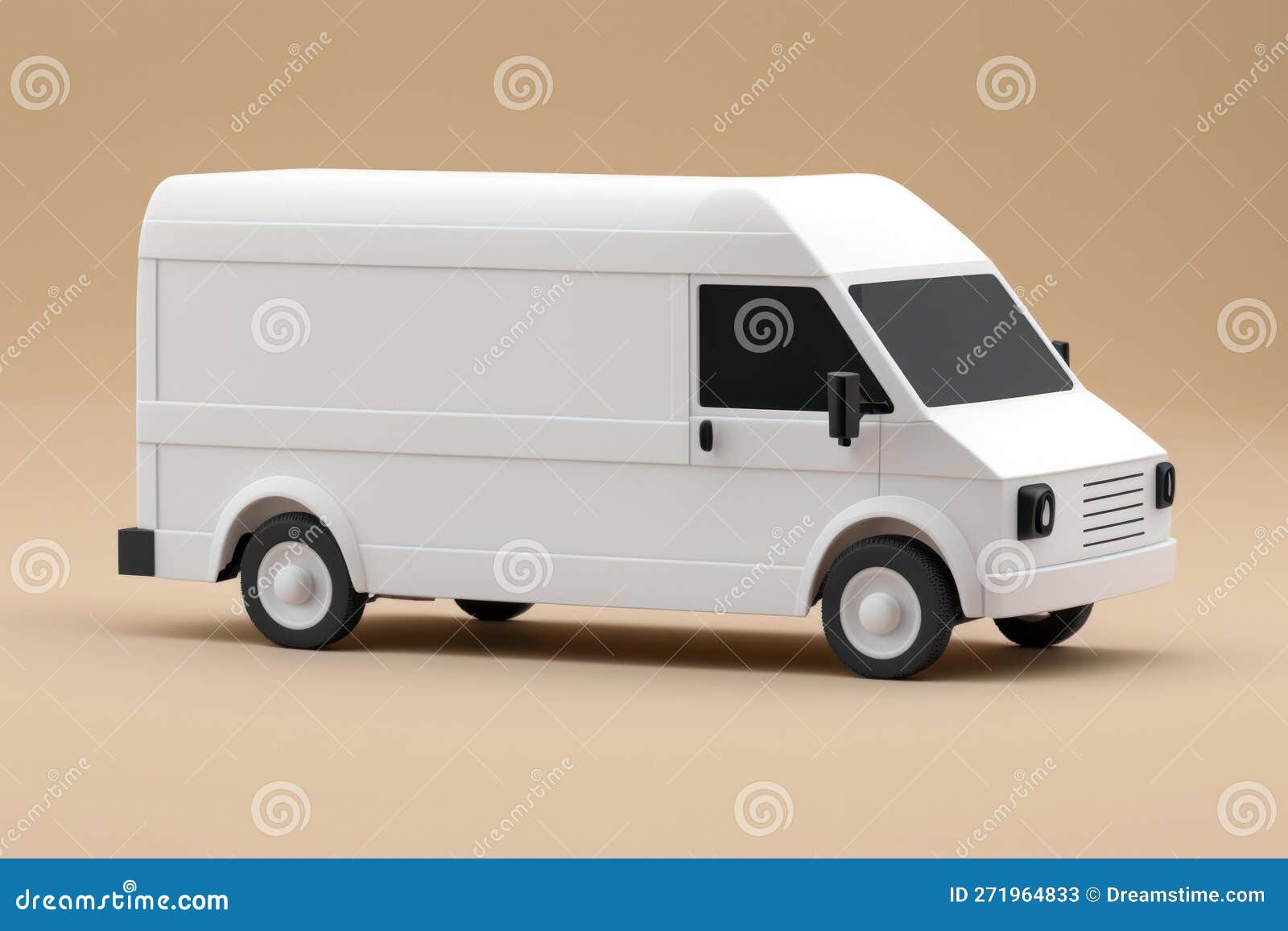 White Cargo Van. Isolated on Solid Color Studio Background. Side View ...