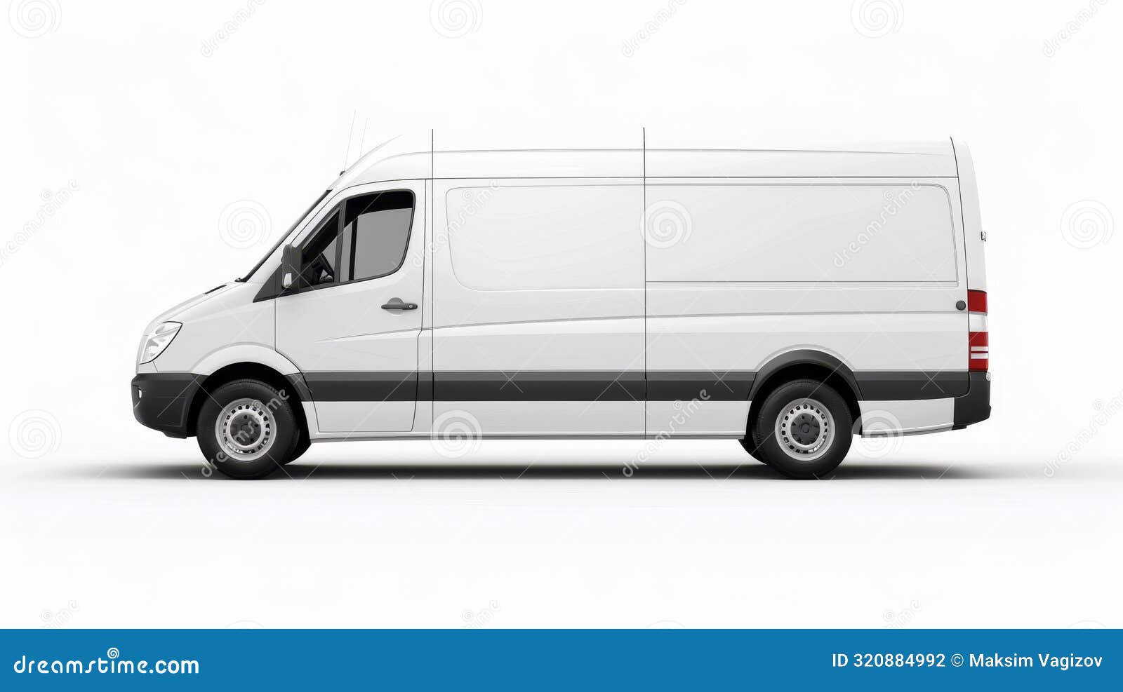 White Cargo Van Side View Isolated on White Background, Generative AI ...