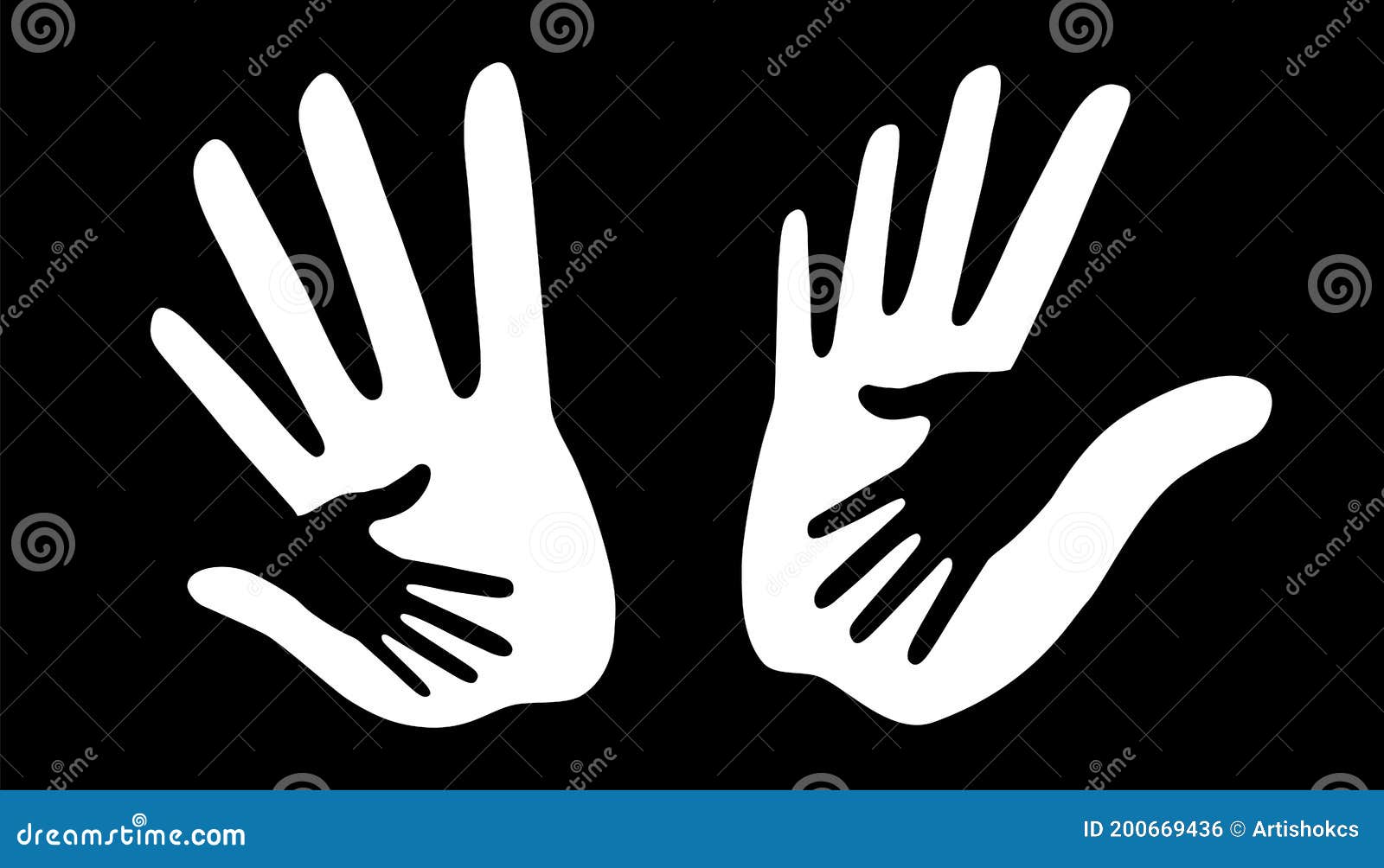 White Caring Hand Logo Set. Vector Illustration Stock Vector ...