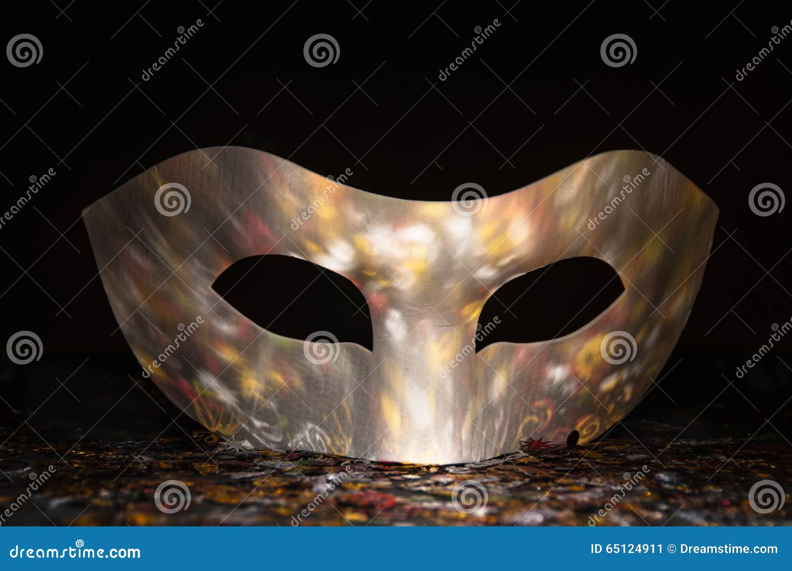 White Carnival Mask with Reflections of Sequins Stock Image - Image of ...