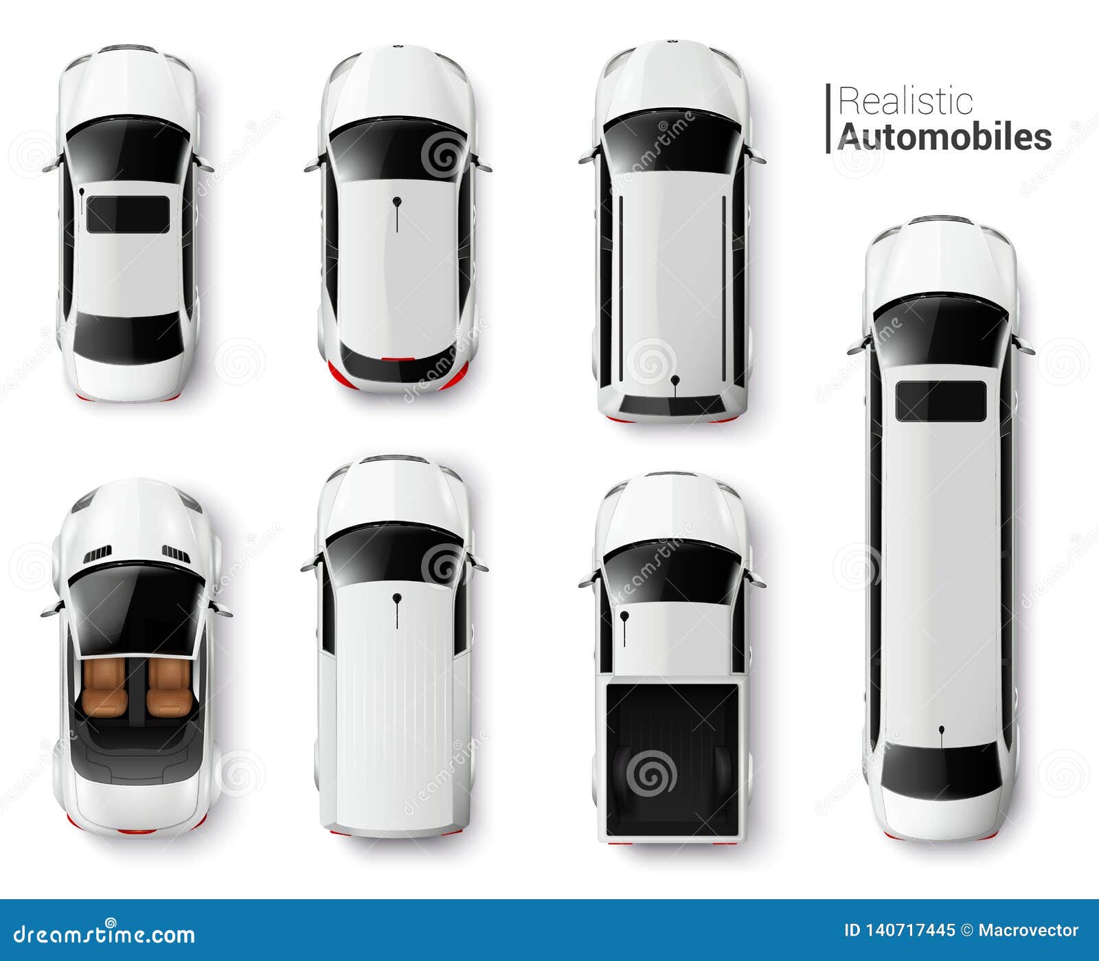 Cars Top View Vector Flat City Vehicle Transport Icons Set ...