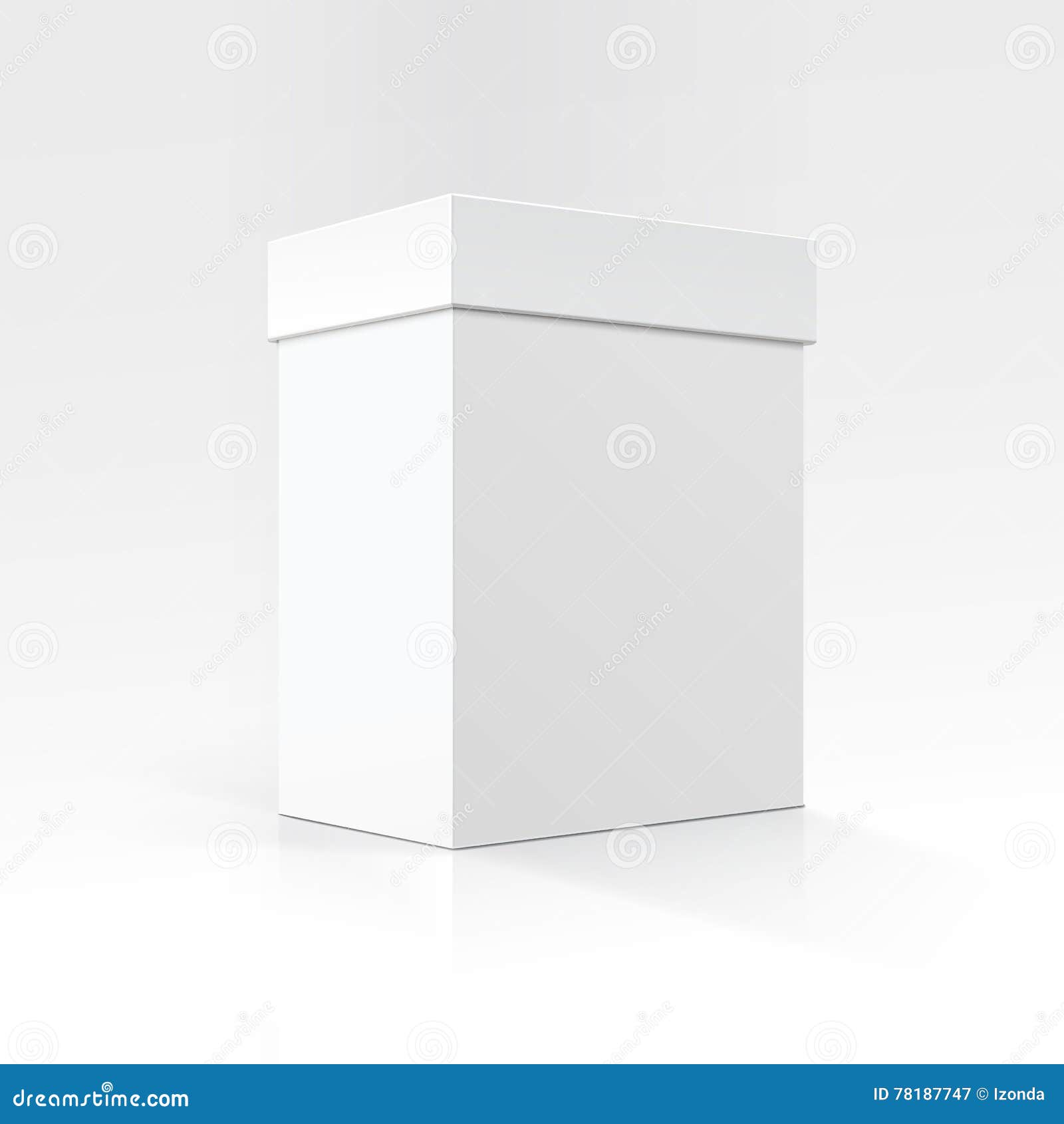 White Carton Box in Perspective Close Up Stock Vector - Illustration of ...
