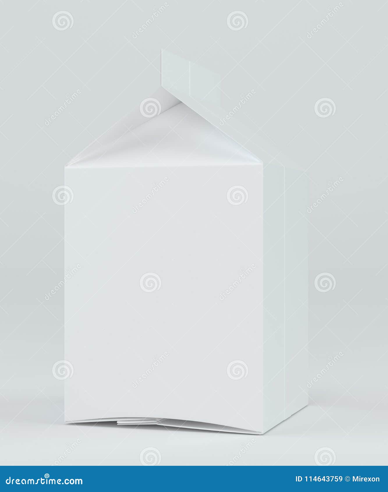 White Carton Pack Template for Beverage: Juice, Milk. Front and Side ...