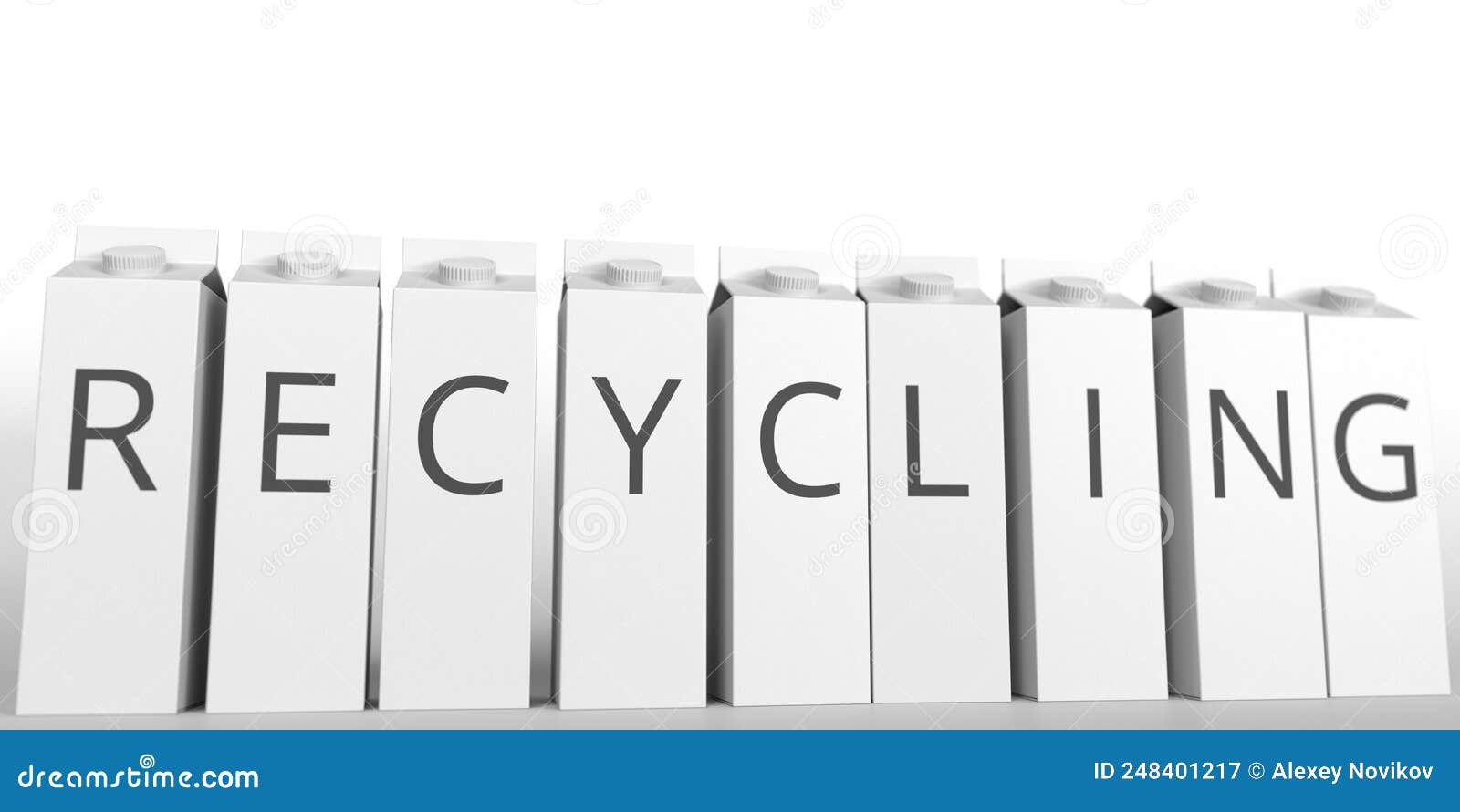 Paper Boxes with RECYCLING Text. 3D Rendering Stock Illustration ...