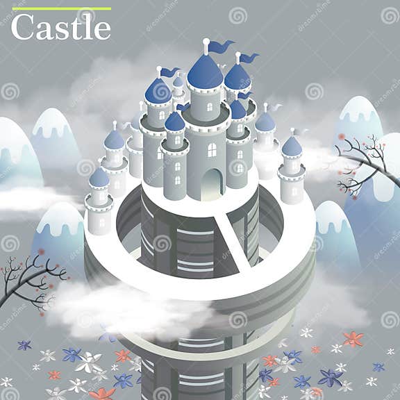 White Castle 3d Isometric Infographic Stock Vector - Illustration of ...