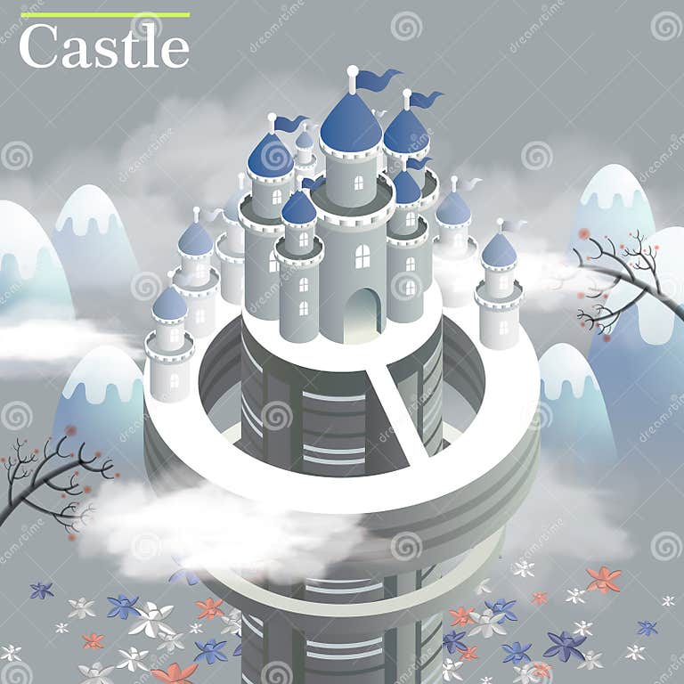 White Castle 3d Isometric Infographic Stock Vector - Illustration of ...