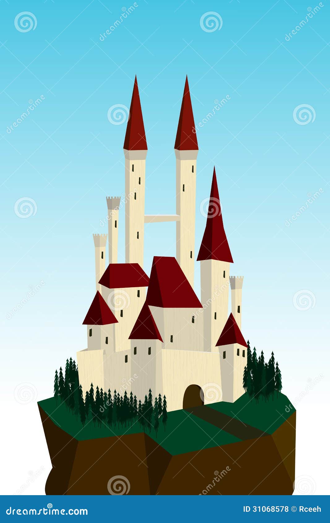 White castle stock vector. Illustration of colorful, architecture ...