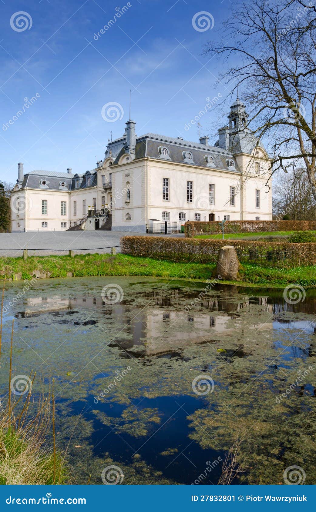 White Castle with Water Reflection Stock Image - Image of castle ...
