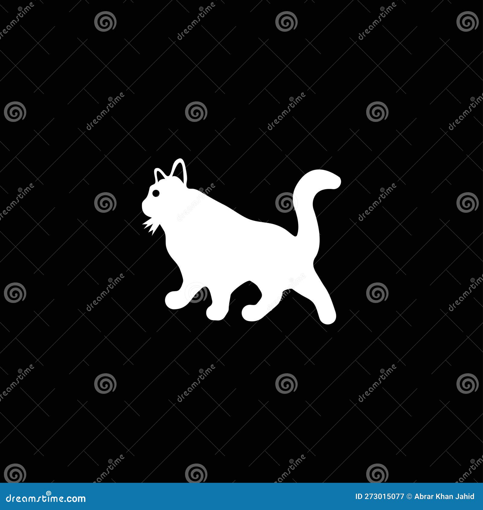 White Cat Animal Logo Template Illustration Stock Vector - Illustration ...