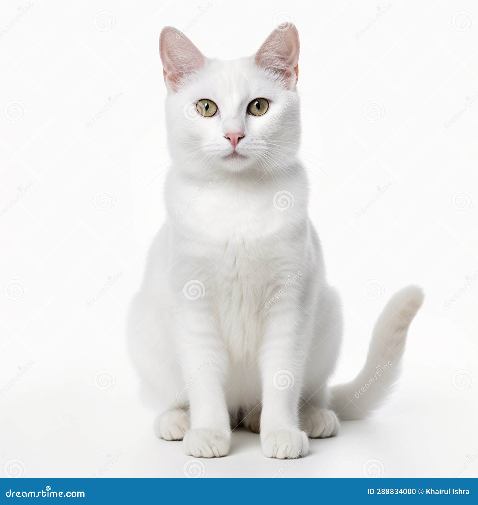 White Cat Isolated on White Background, Silver British Cat, White Cat ...