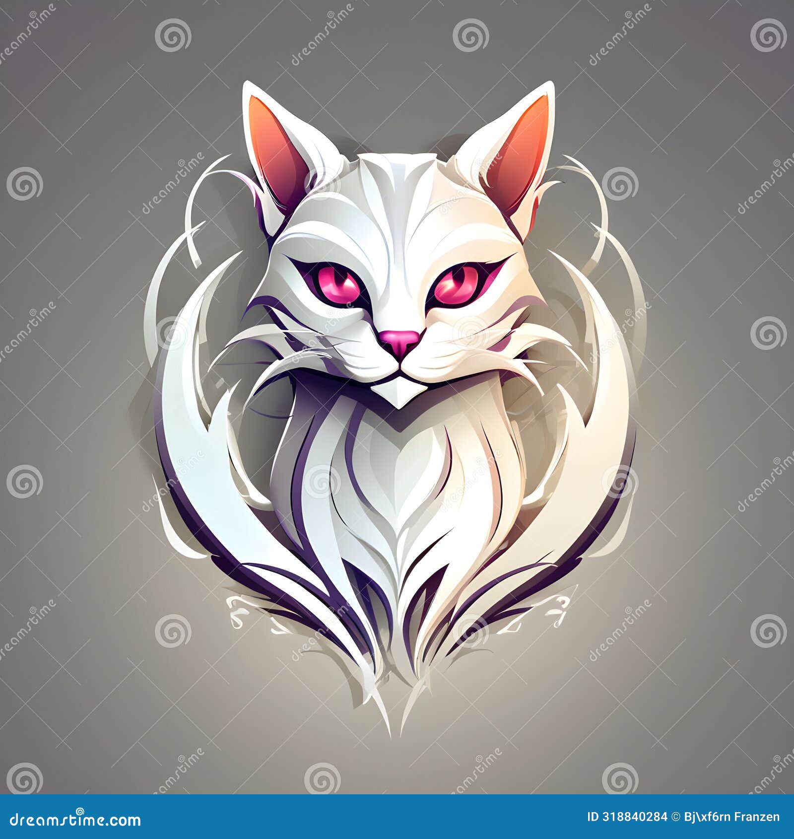 White Cat Logo stock illustration. Illustration of purr - 318840284
