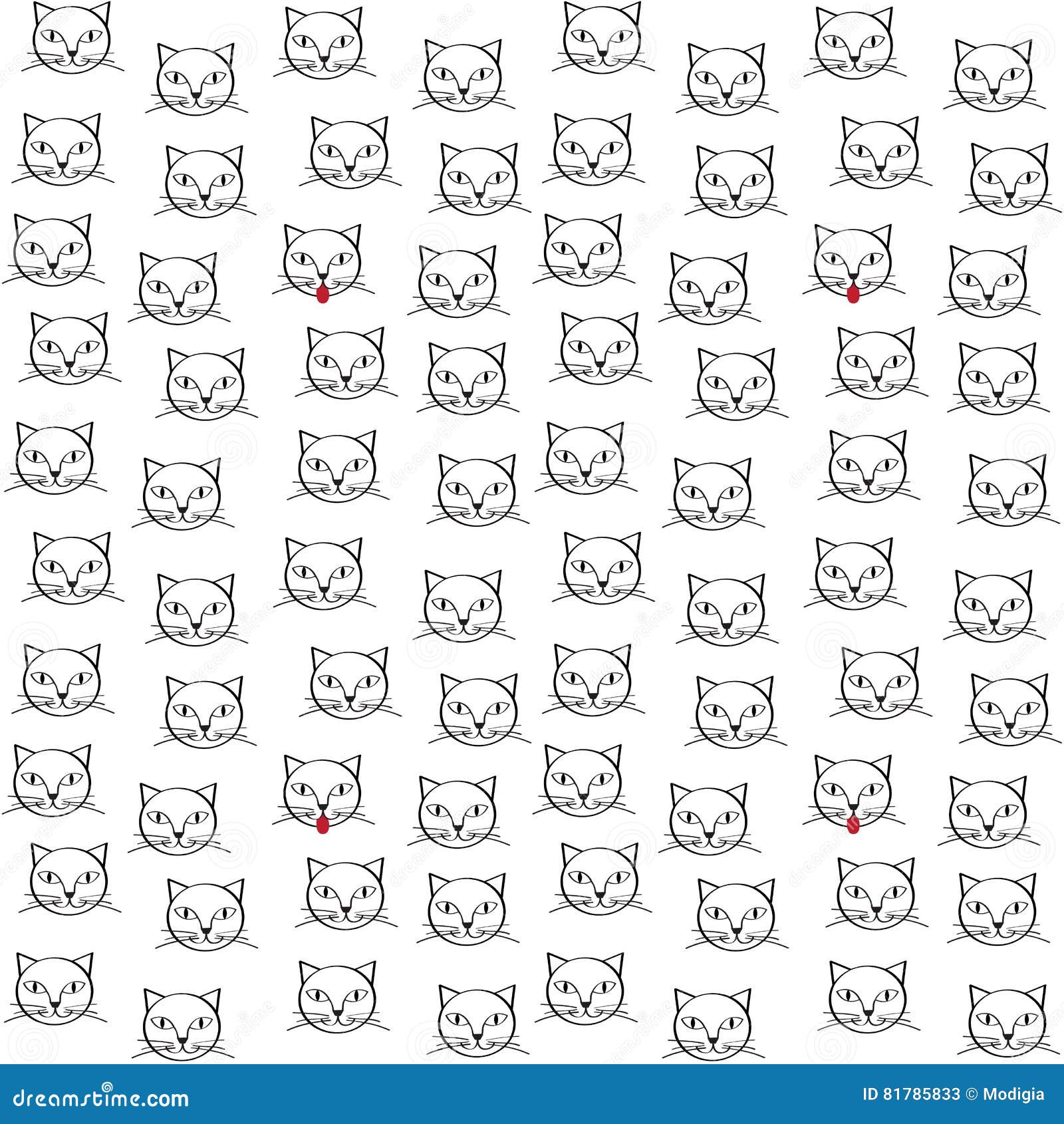 White Cats Seamless Pattern Stock Vector - Illustration of cartoon ...