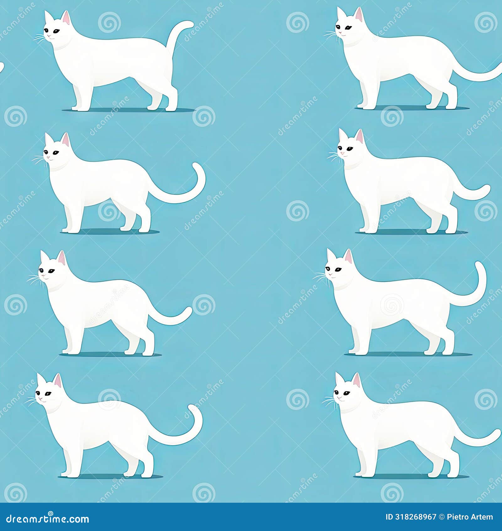 White Cats with Shadow Pattern Banner Wallpaper Stock Image - Image of ...