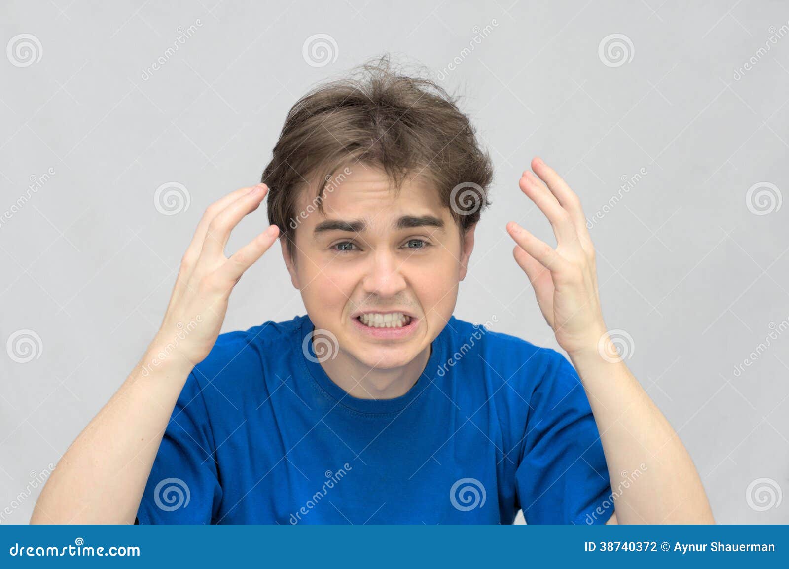 White Caucasian Man in Despair Stock Photo - Image of teen, heat: 38740372