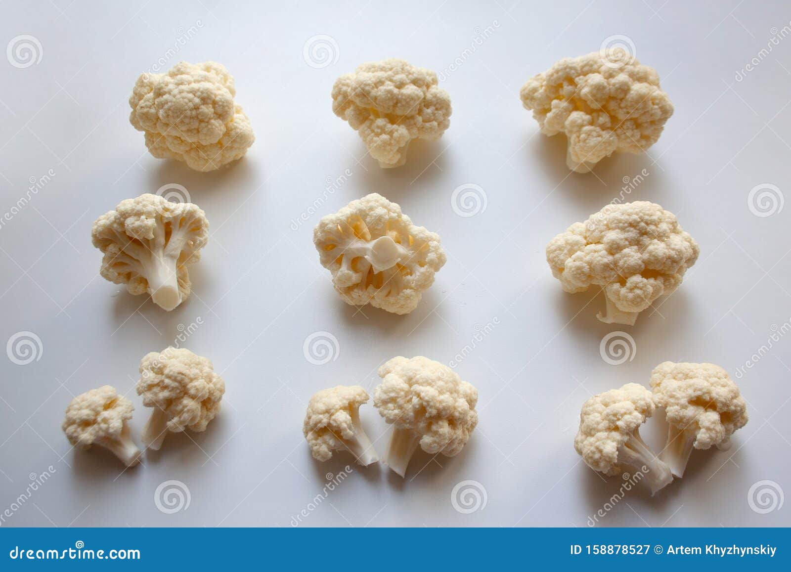 White Cauliflower Pieces Pattern Stock Image - Image of concept ...