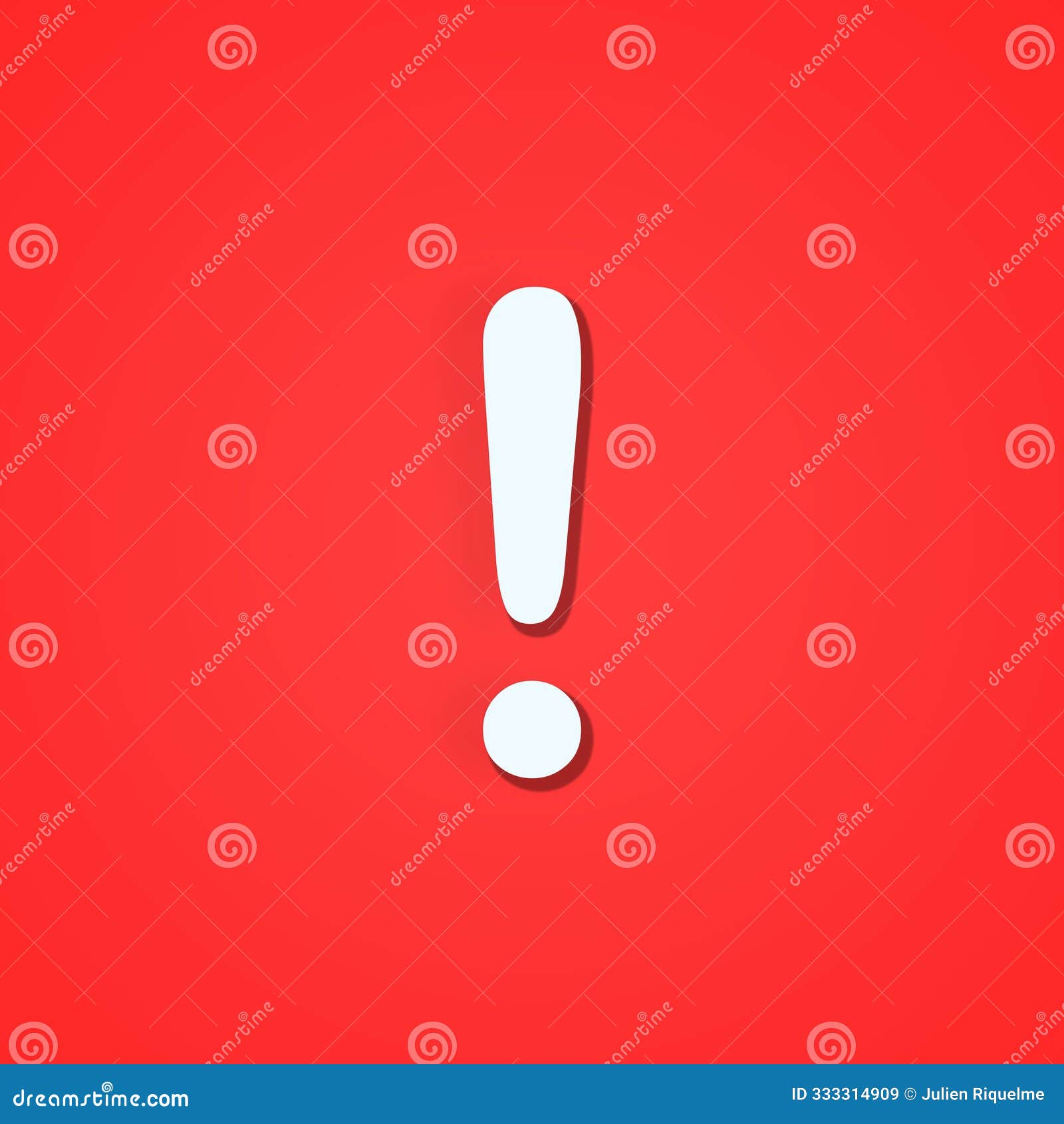 White Caution Warning Sign on Red Background Stock Illustration ...