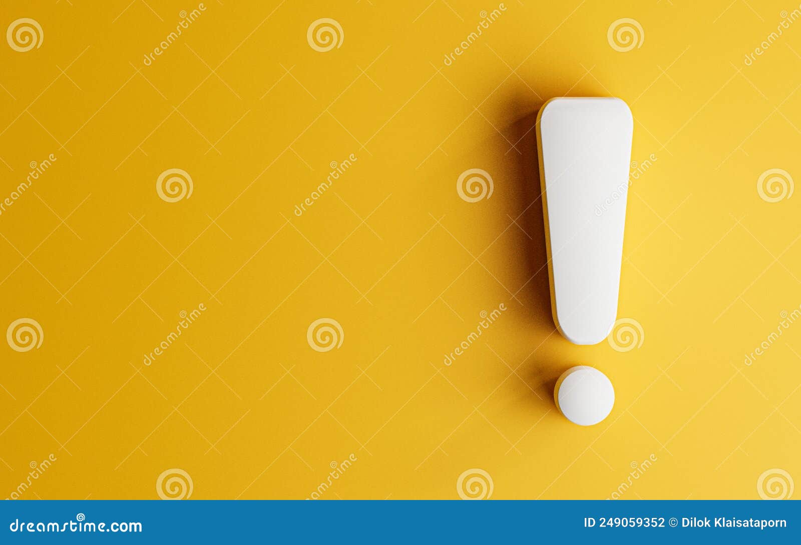 White Caution Warning Sing on Yellow Background with Copy Space for ...