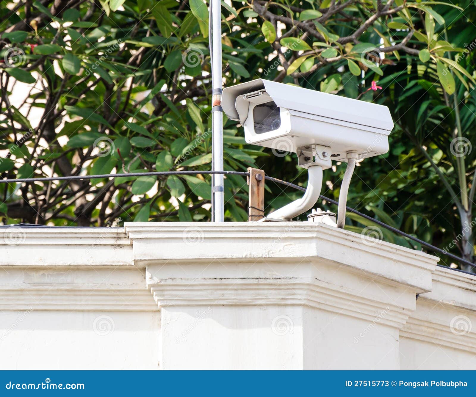 White CCTV stock image. Image of circuit, pole, outdoor - 27515773
