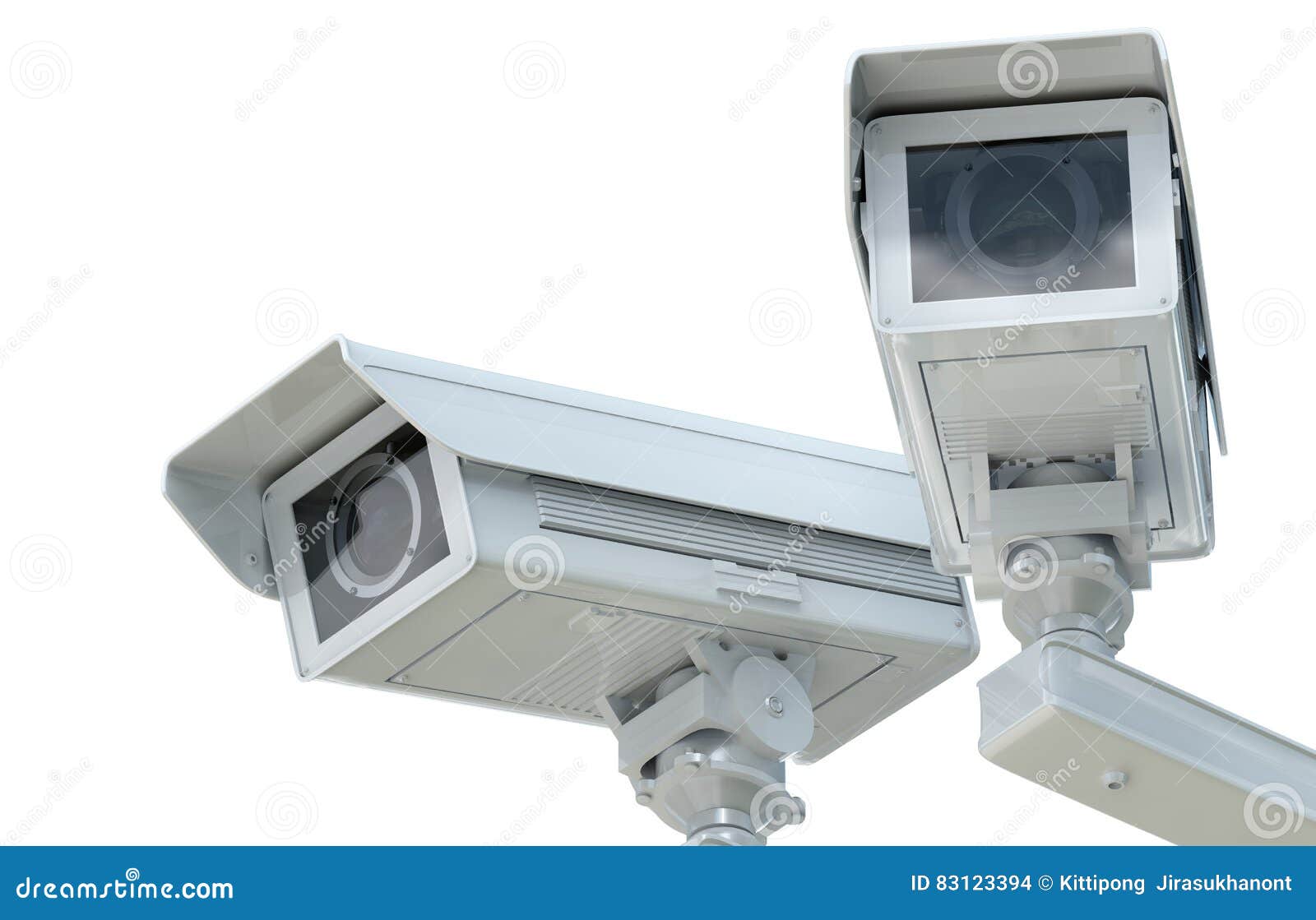 White Cctv Camera or Security Camera Stock Photo - Image of isolated ...