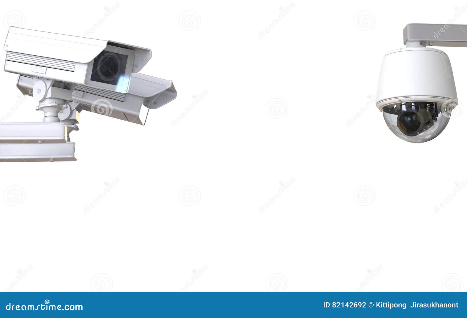 White Cctv Camera or Security Camera Isolated on White Stock Photo ...