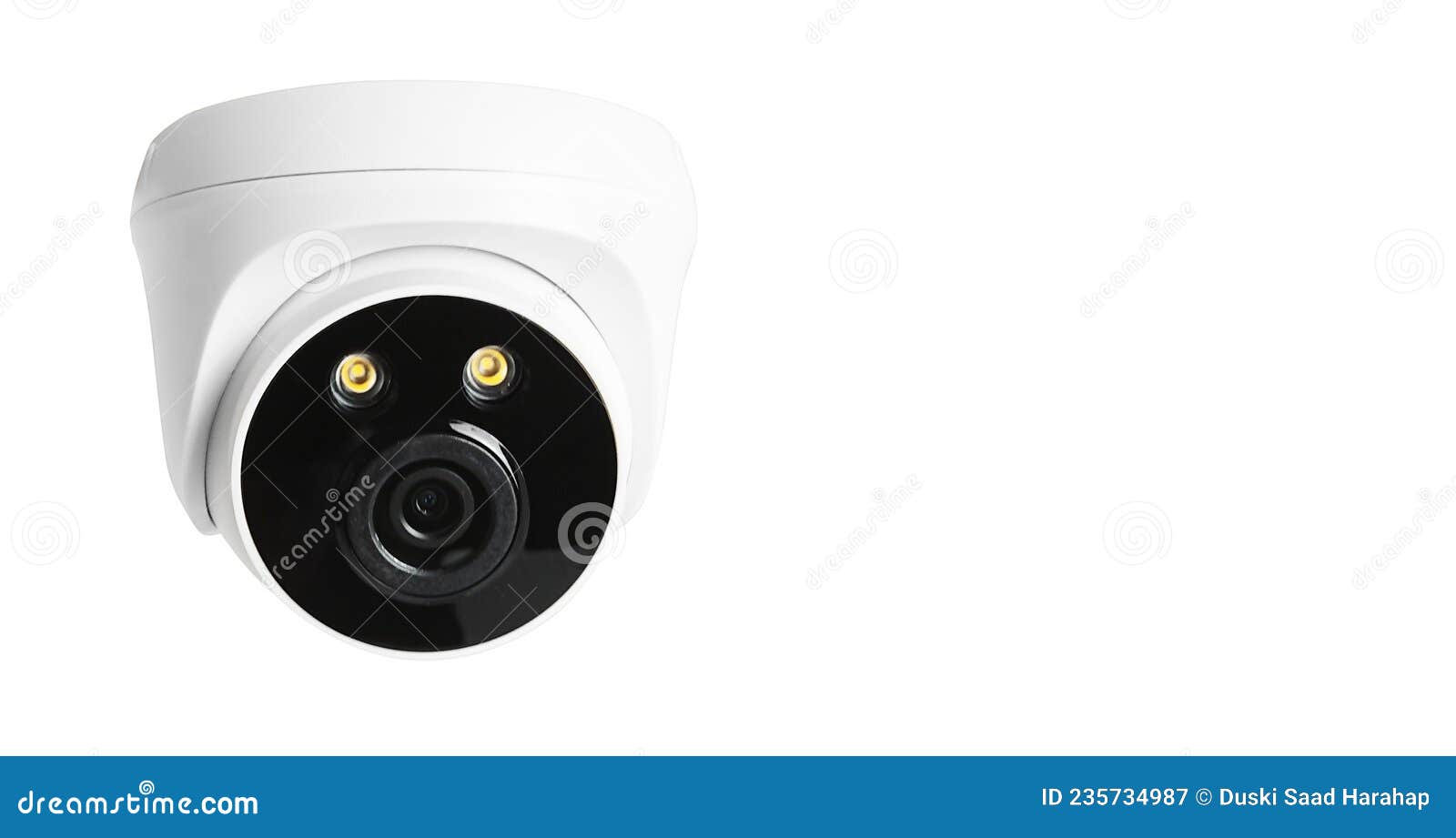 White CCTV Normal Position with Copy Space on Isolated Background Stock ...
