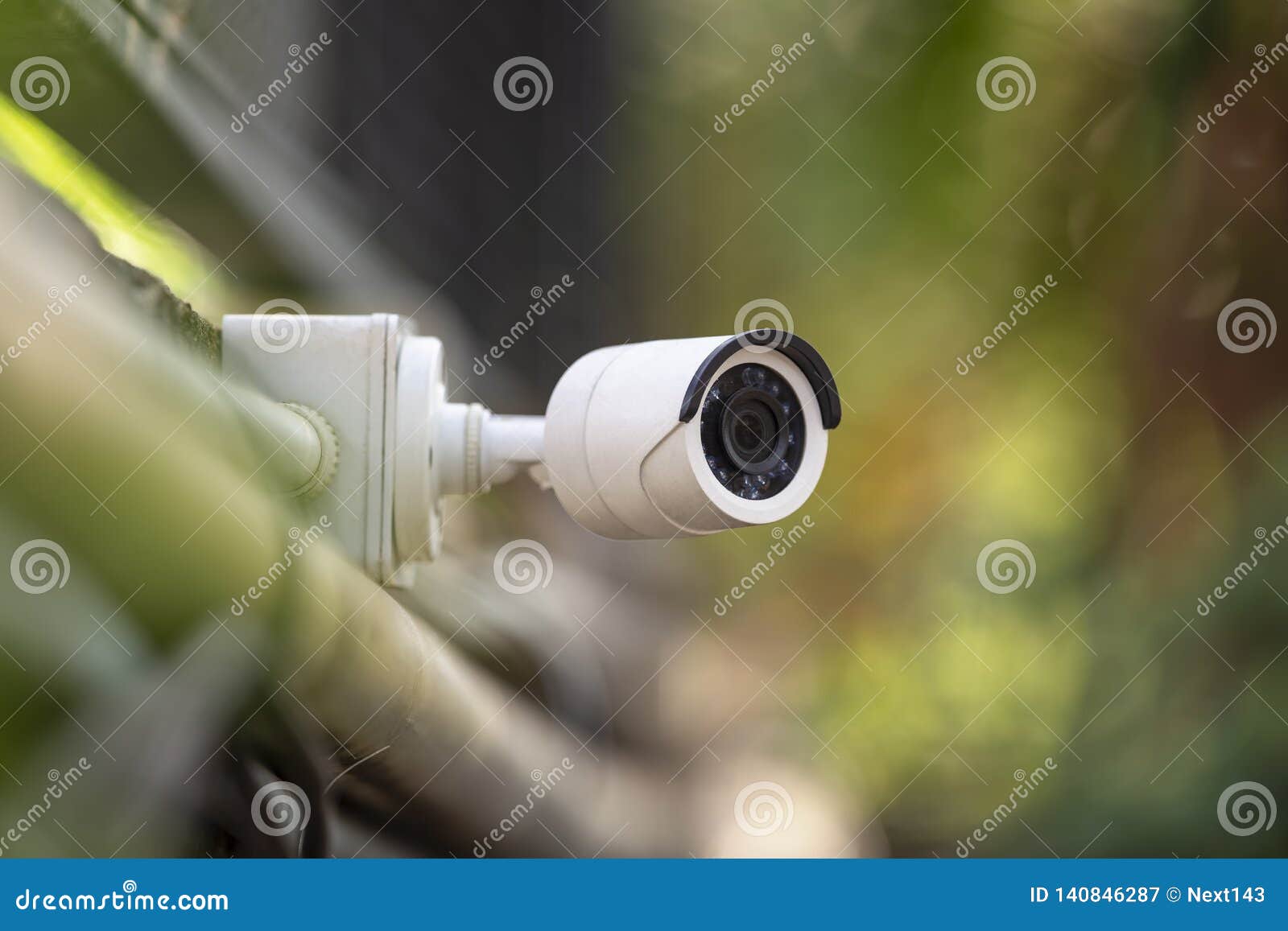 A White CCTV Security Shallow Focus Stock Image - Image of blur, black ...