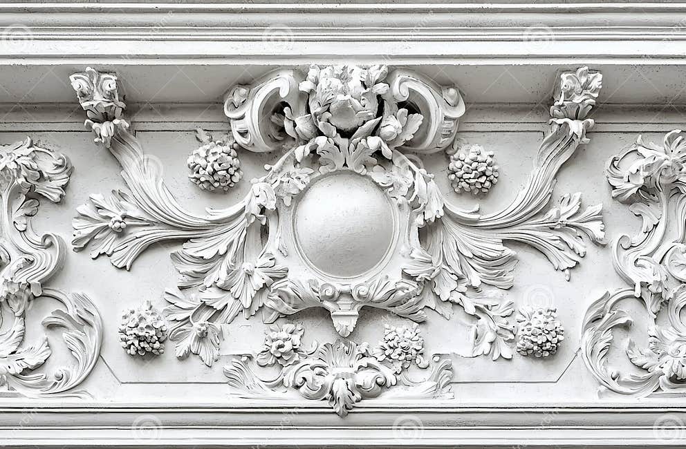White Ceiling Design with Rococo Style Architecture Stock Photo - Image ...