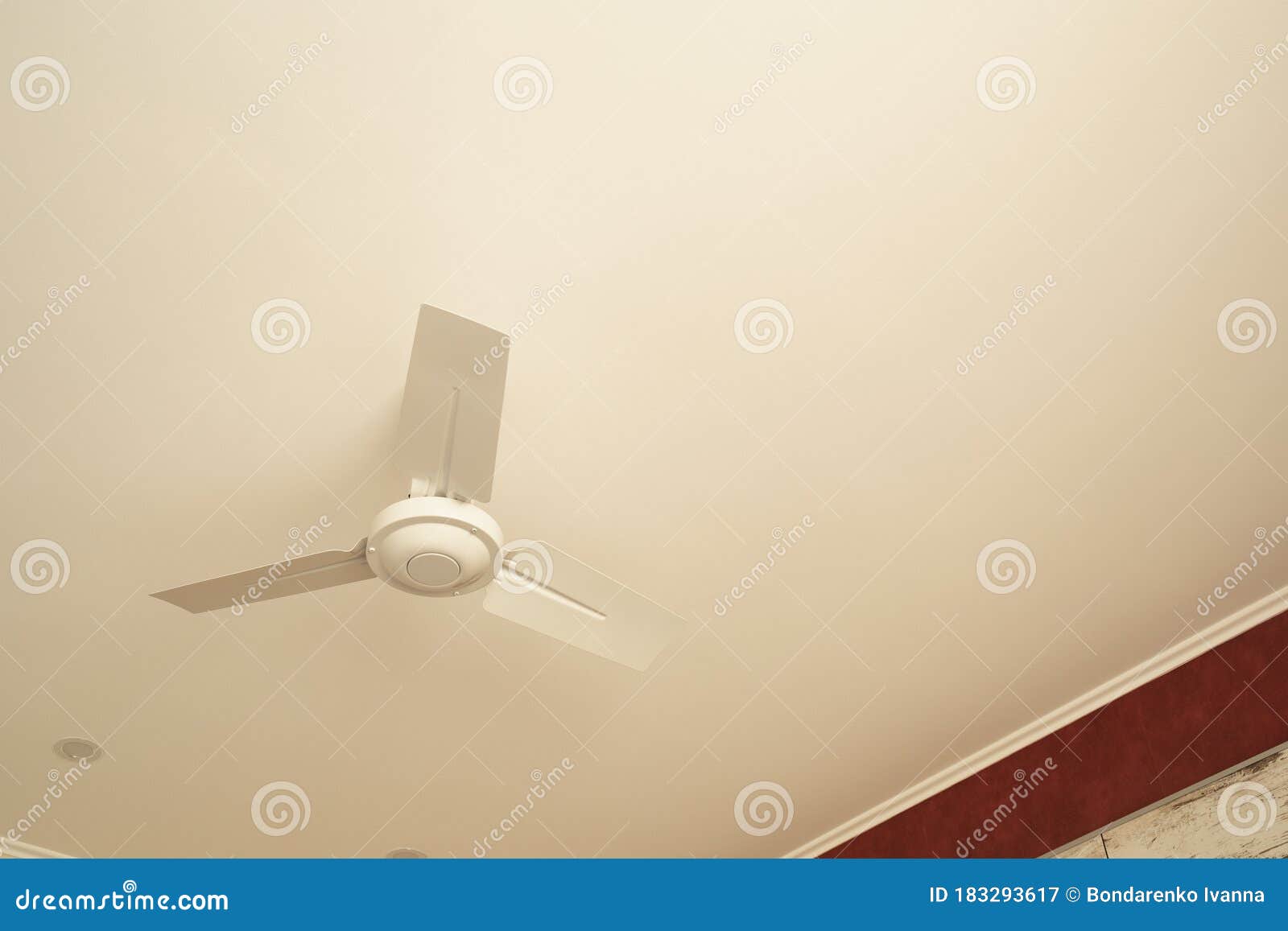 White Ceiling Fan in Modern Room Stock Image - Image of electric ...