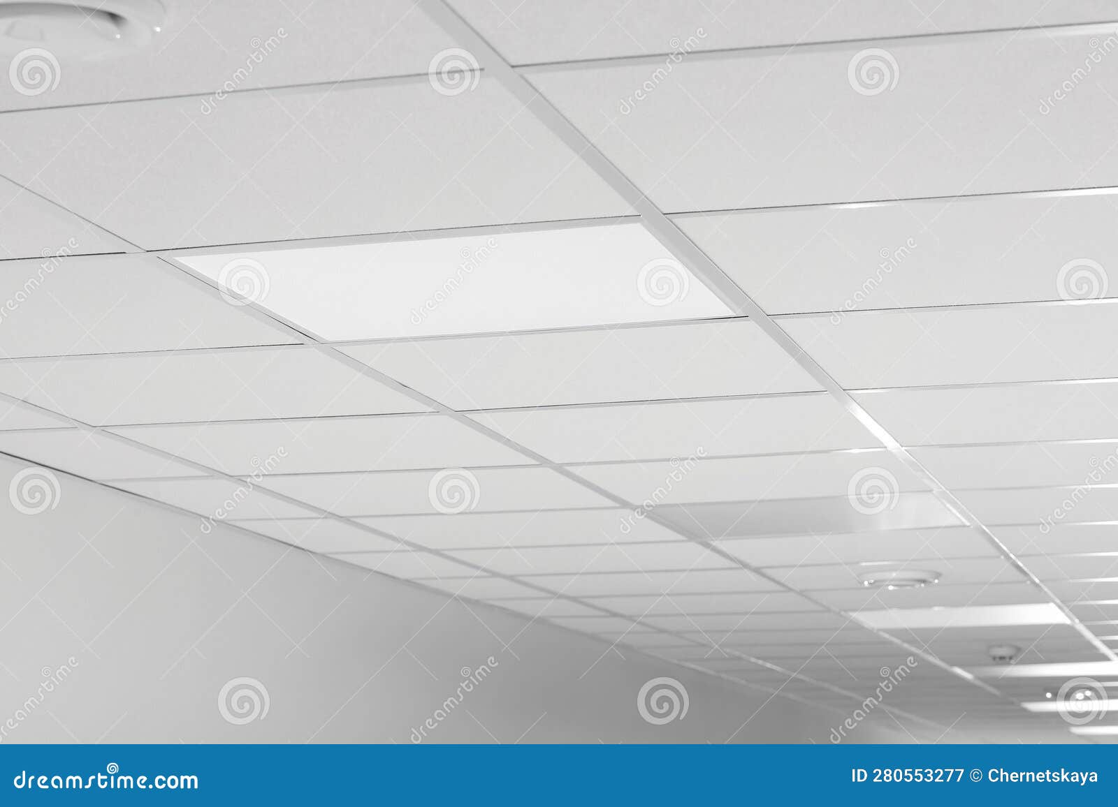 White Ceiling with Modern Lighting in Room Stock Image - Image of ...