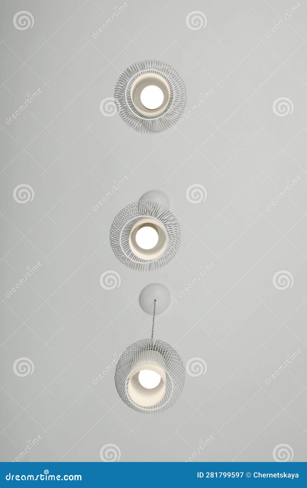 White Ceiling with Lighting in Room, Bottom View Stock Image - Image of ...