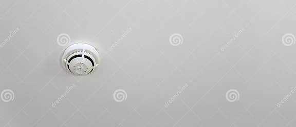 White Ceiling Mounted Fire Safety Device Smoke Detector Stock Image ...