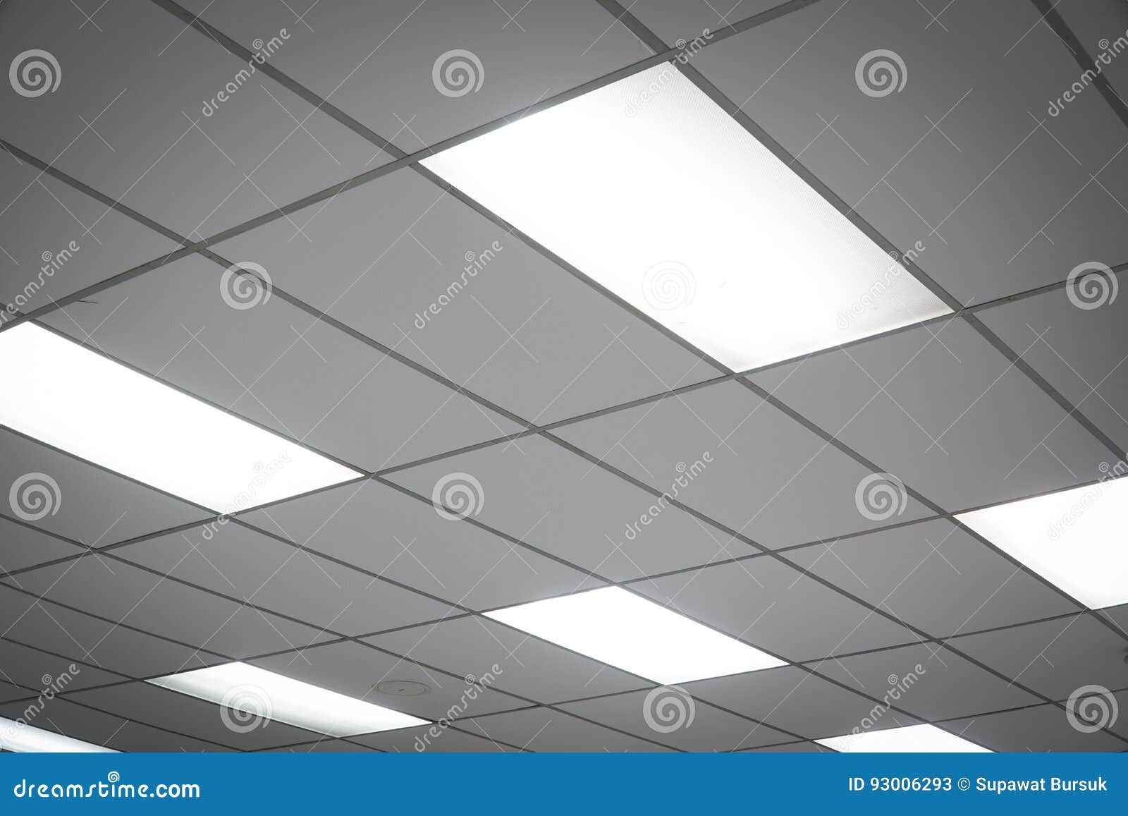 White Ceiling with Neon Light Bulbs in Uprisen View Stock Image - Image ...