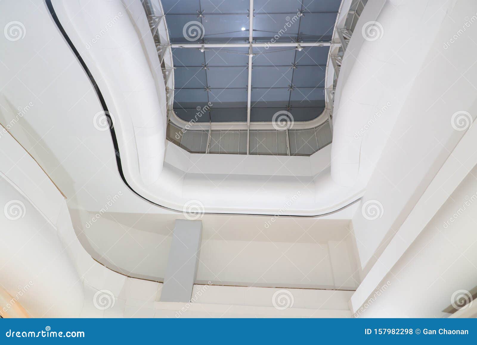 White Ceiling with Neon Lights in the Building. White Ceiling Can ...