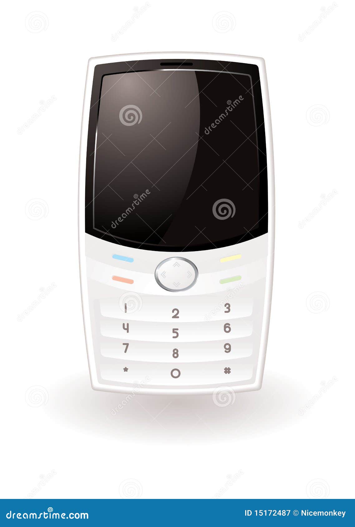 White cell phone stock vector. Illustration of gadget - 15172487