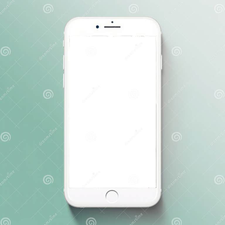 A White Cell Phone with a Blank Screen is Sitting on a Green Surface ...