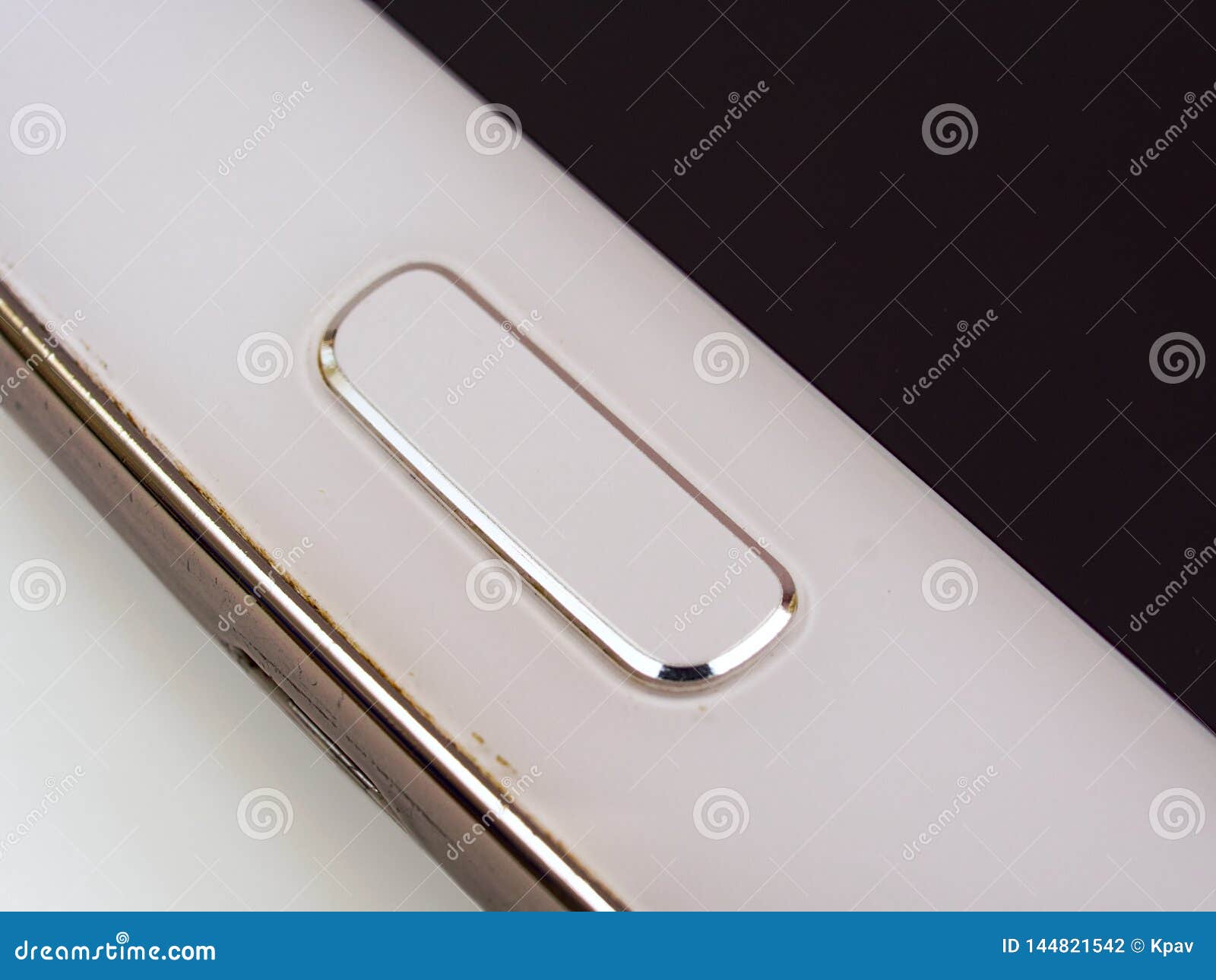 White cell phone close up. stock photo. Image of empty - 144821542