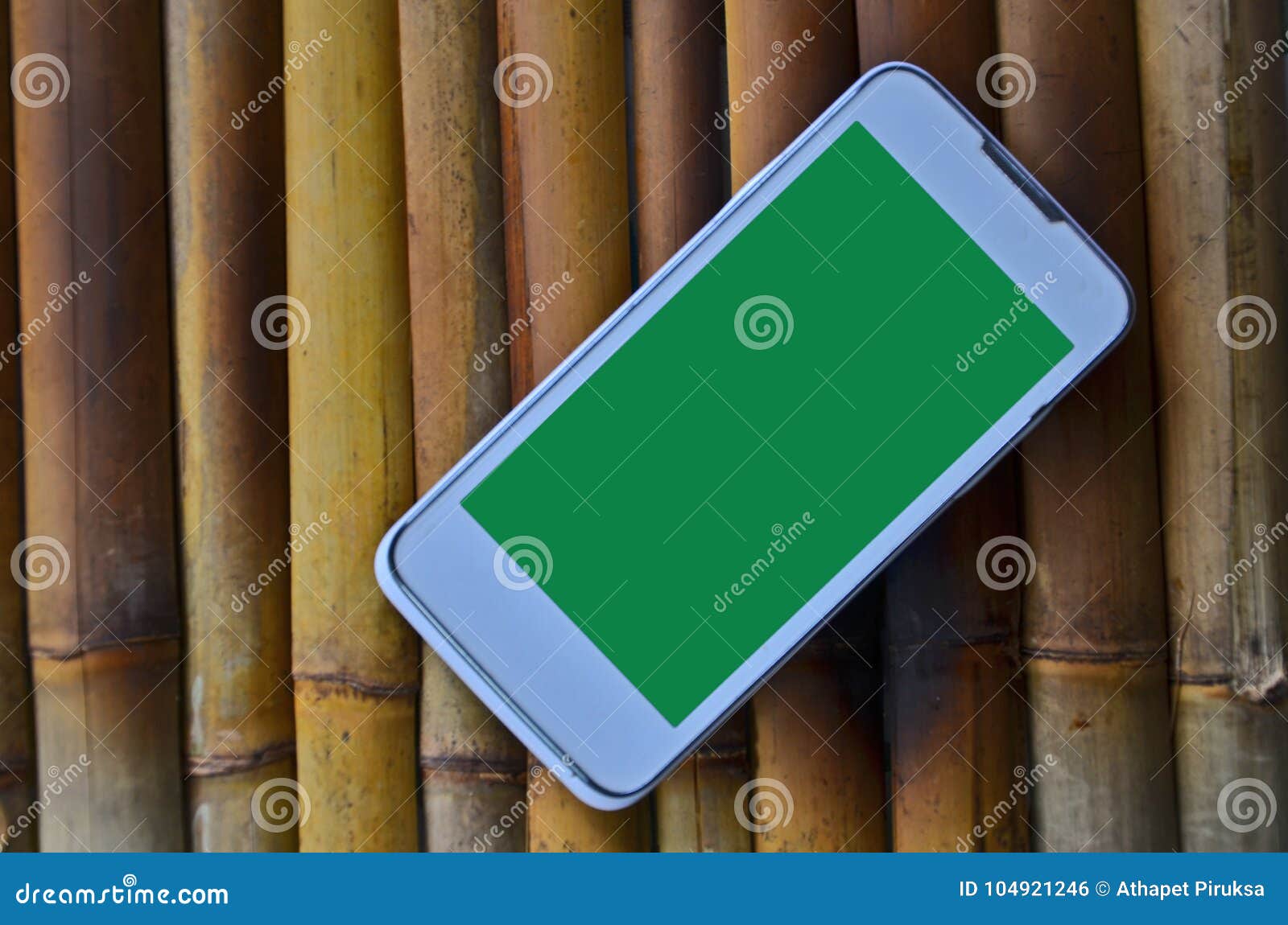 White Cellphone on Bamboo Background Stock Photo - Image of background ...