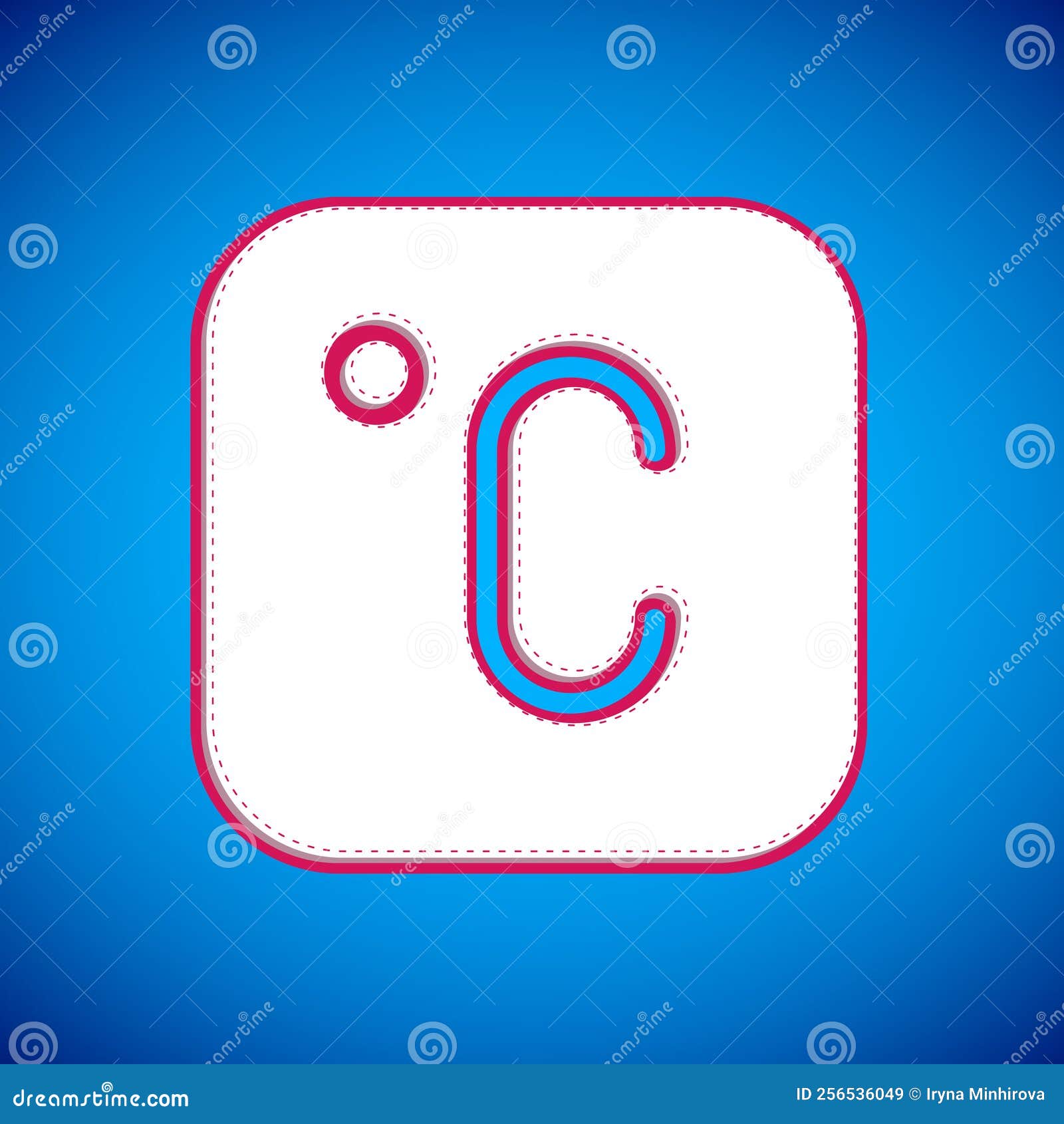 White Celsius Icon Isolated on Blue Background. Vector Stock Vector ...