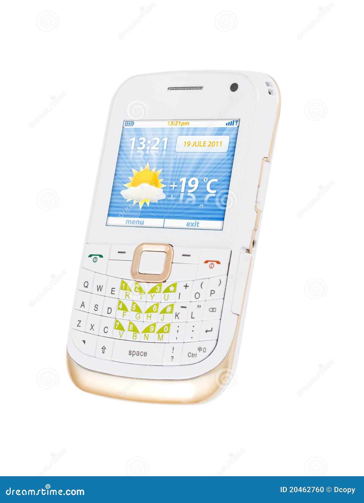 White celular phone stock photo. Image of wireless, telephone - 20462760