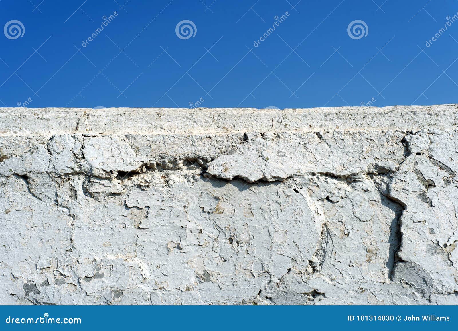White Flaking Wall and Blue Sky Stock Photo - Image of white, paintwork ...