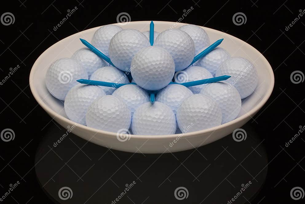 White Ceramic Bowl Full of Golf Balls Stock Image - Image of hobby ...