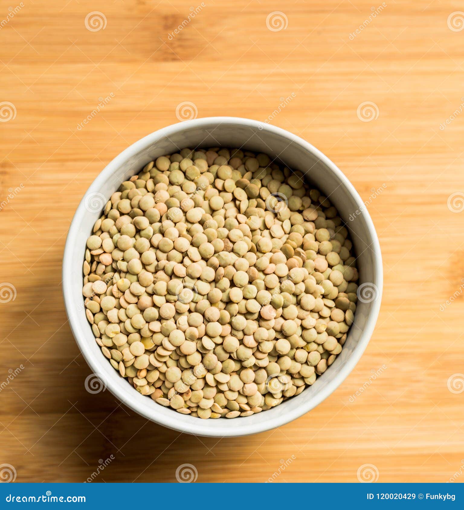 White Ceramic Bowl of Green Uncooked Lentils Stock Image - Image of ...