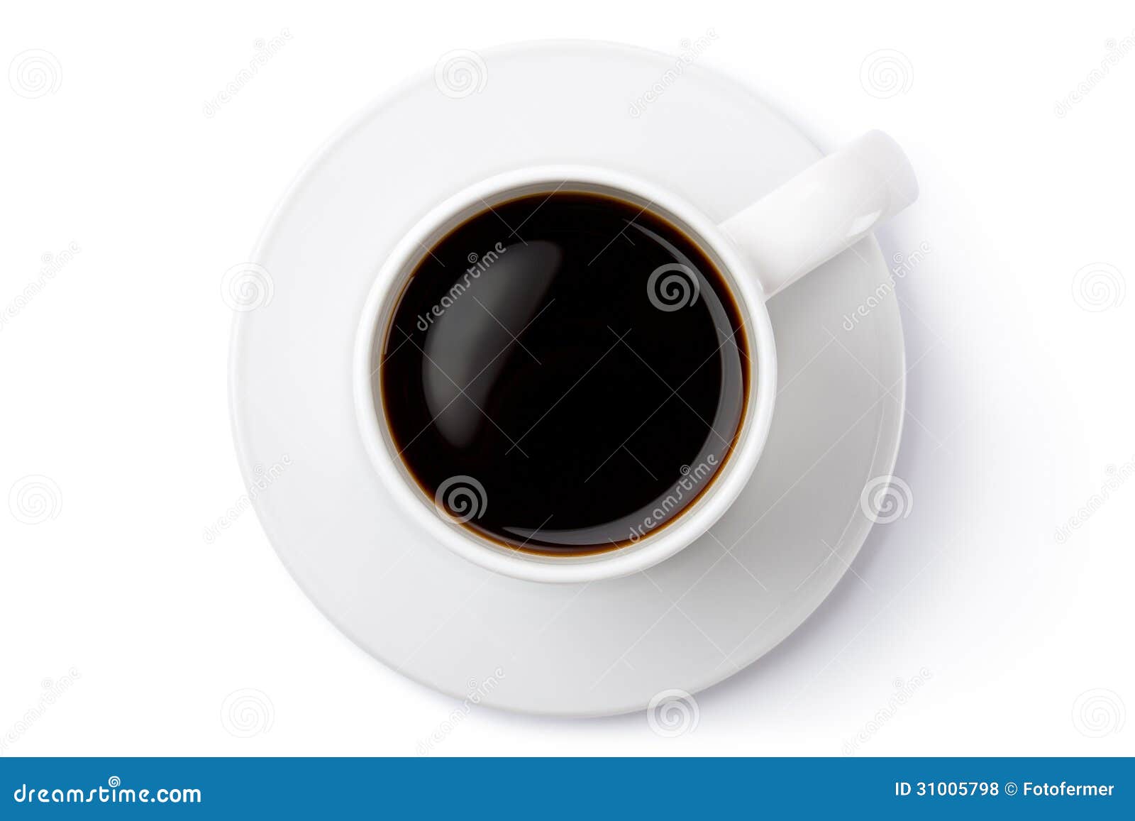 White Ceramic Coffee Mug on the Saucer. Top View Stock Photo - Image of ...