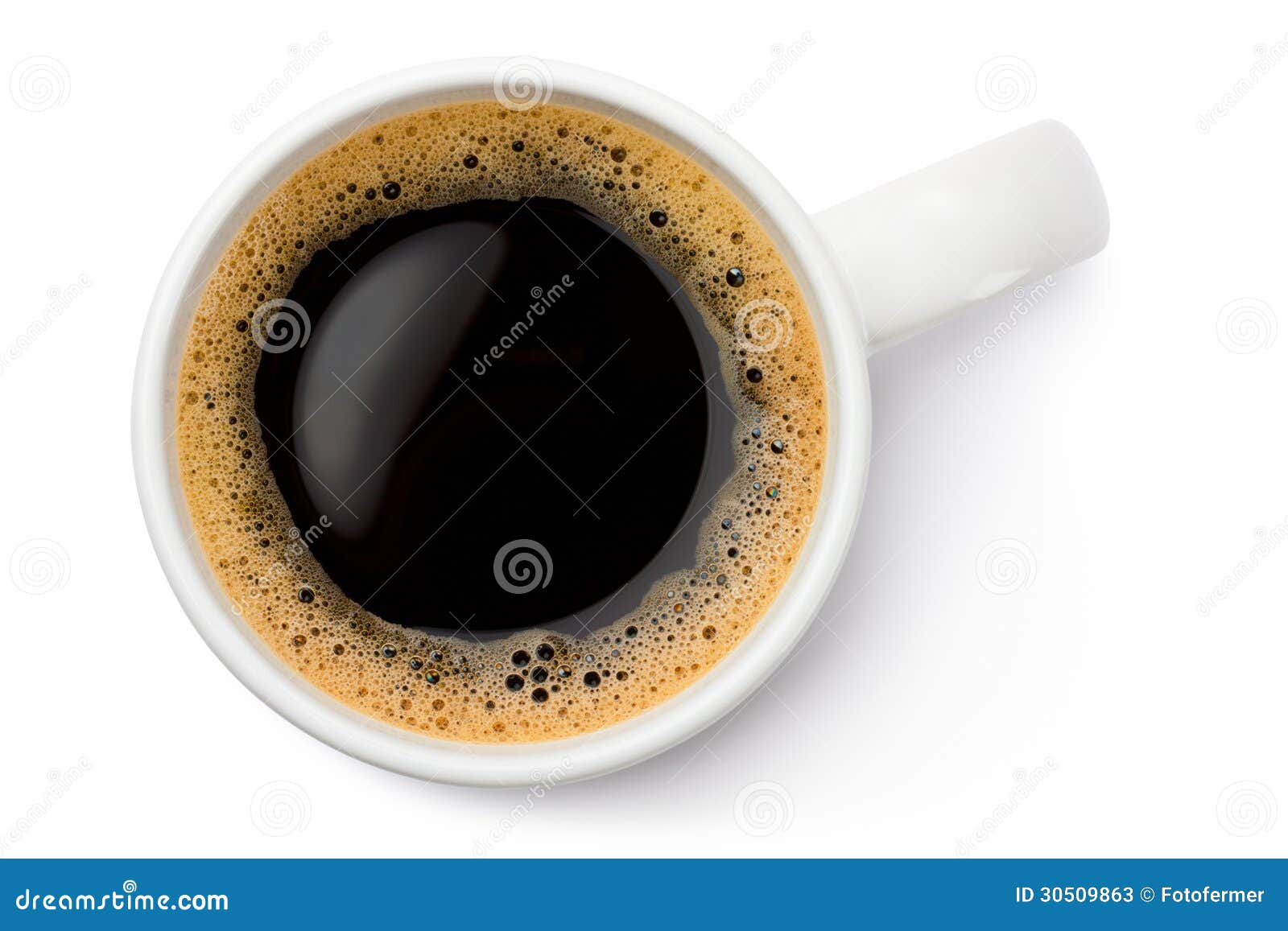 White Ceramic Coffee Mug. Top View Stock Image - Image of drink ...
